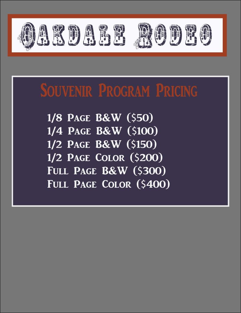 Rodeo Sponsors Packages - OAKDALE RODEOOAKDALE RODEO